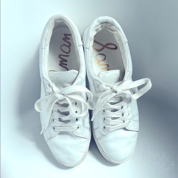 Sam Edelman | Shoes | Sam Edelman White Ethyl Lowtop Sneakers With ...